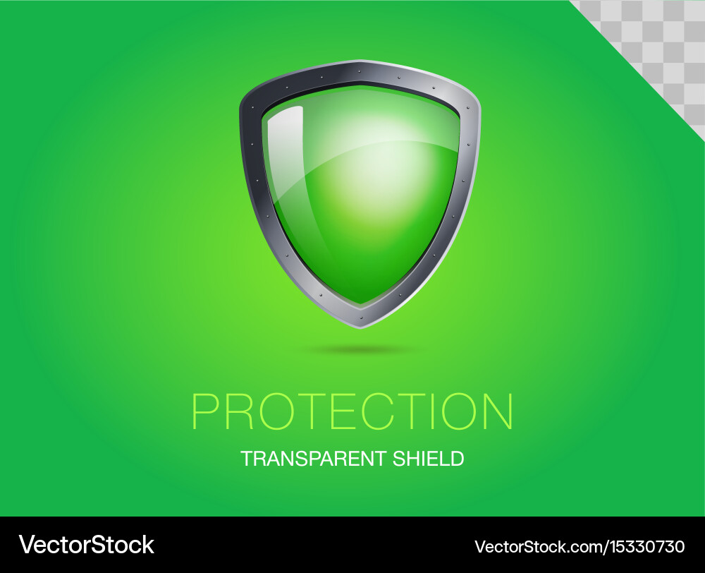 Realistic metal shield with transparent armored Vector Image
