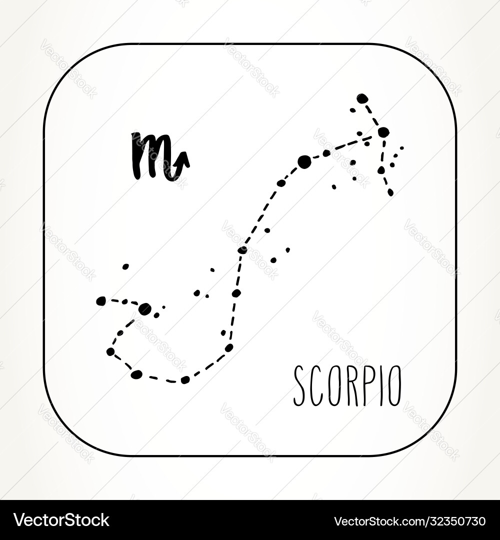 Scorpio zodiac sign hand drawn constellation Vector Image