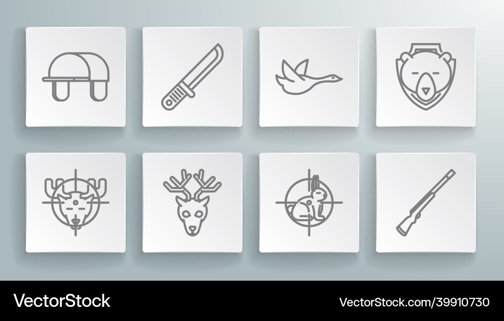 Set line hunt on moose with crosshairs hunter Vector Image