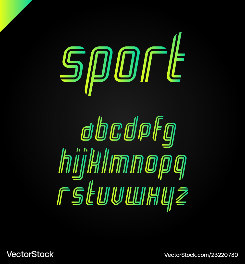 Sport font square alphabet or letter set Vector Image