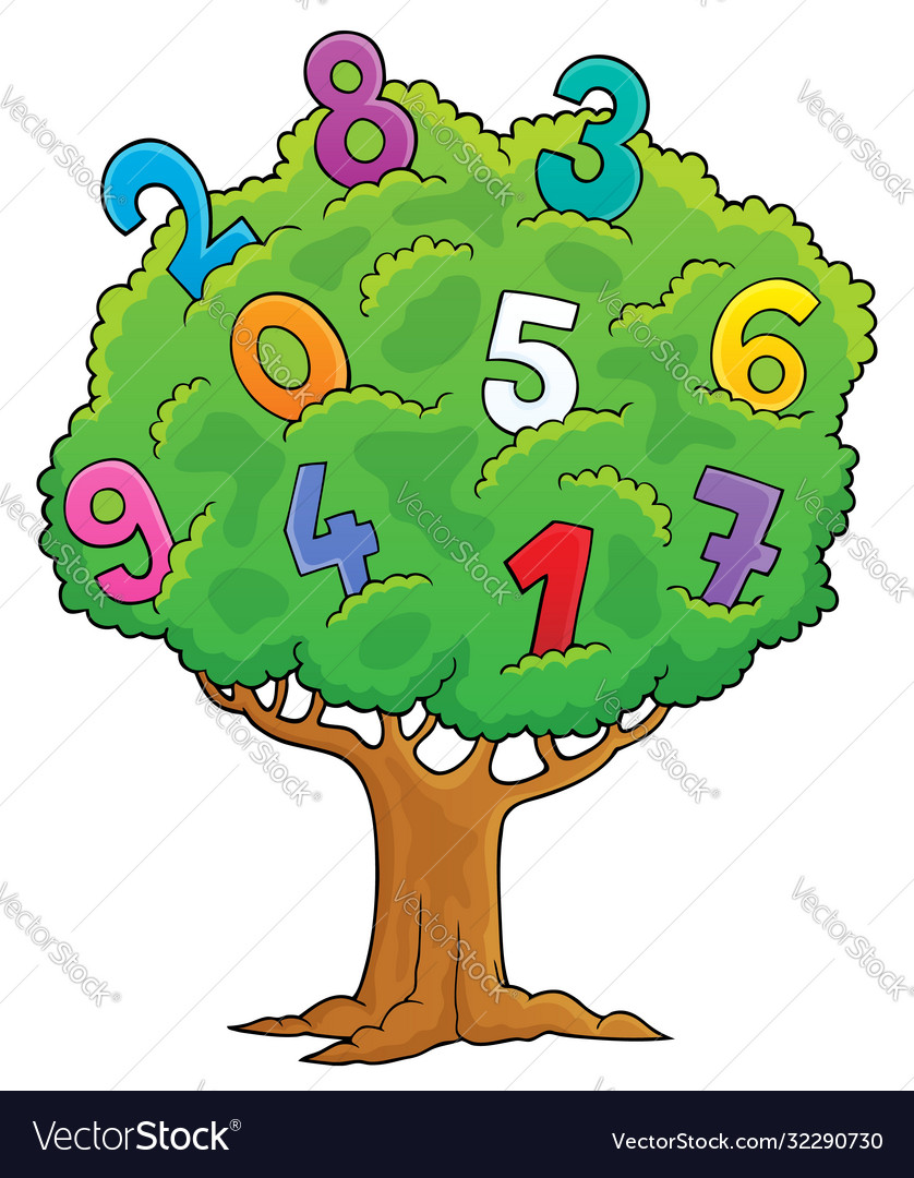 Tree with numbers theme image 1 Royalty Free Vector Image