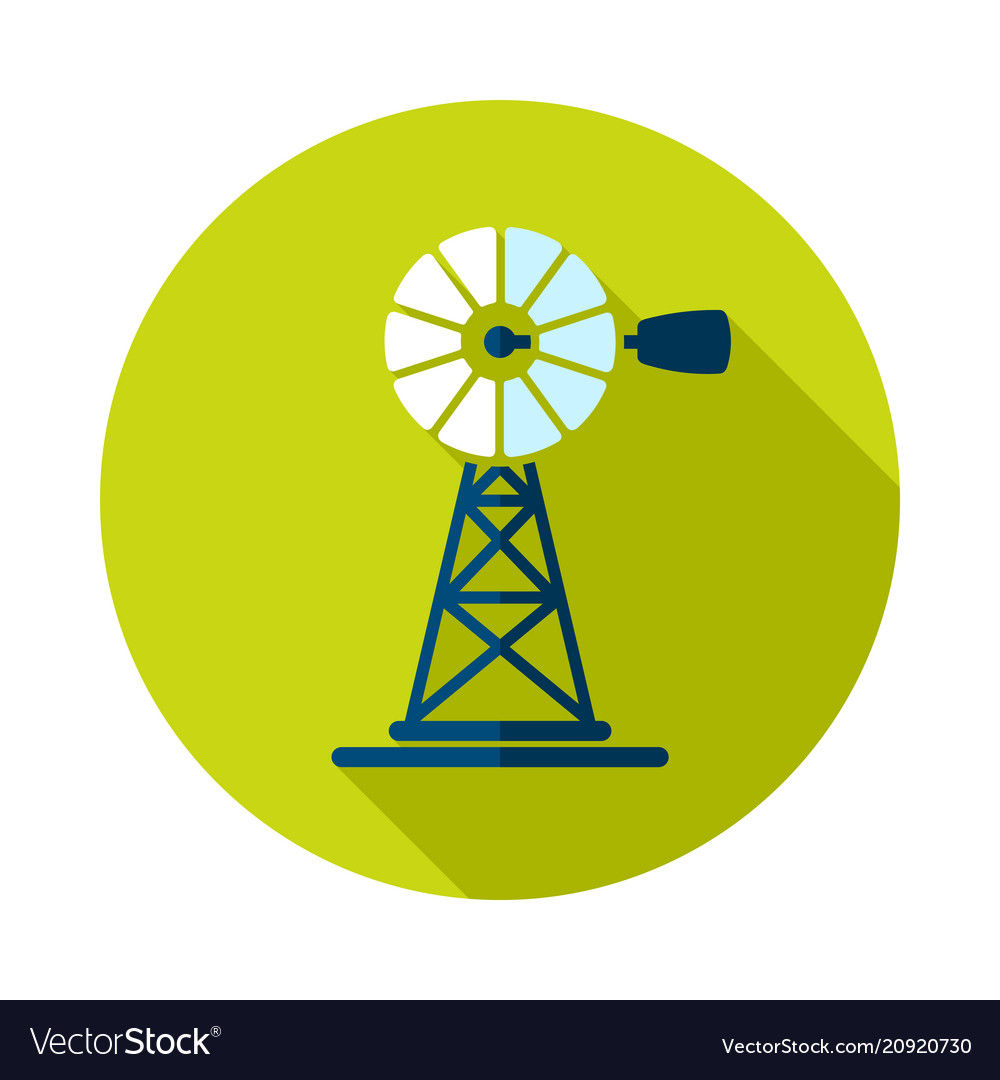 Wind pump flat icon Royalty Free Vector Image - VectorStock