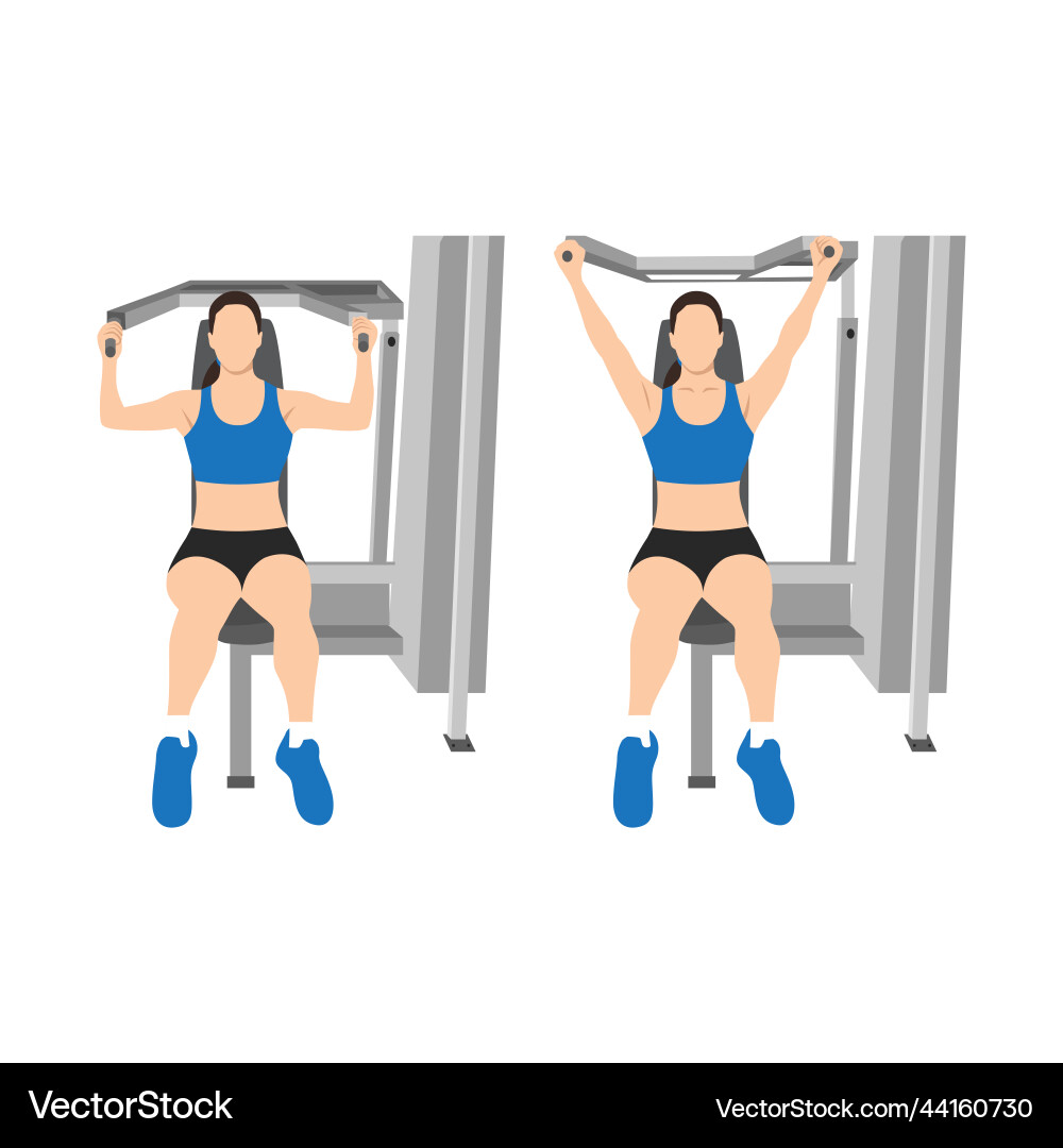Woman doing a shoulder press exercise on a weight Vector Image