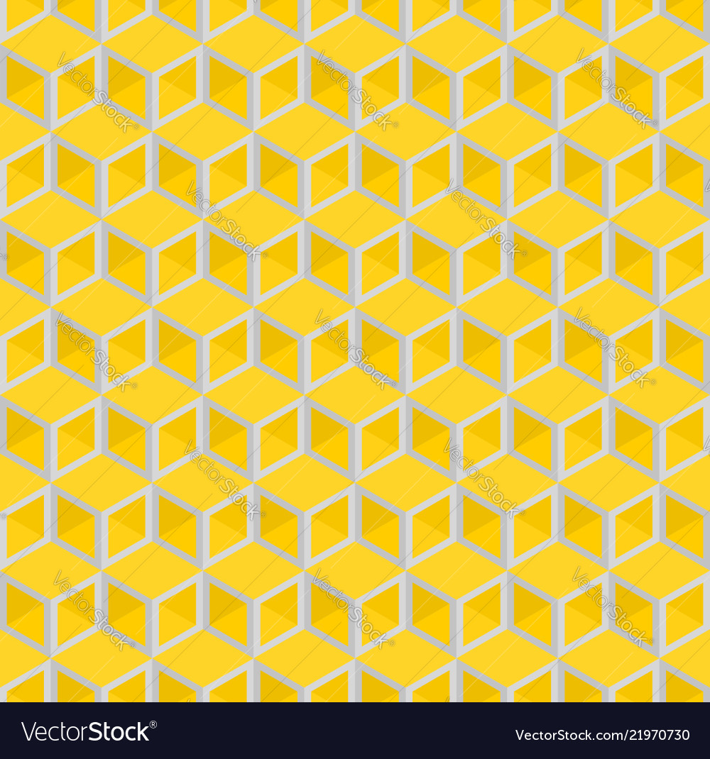 Yellow cubes pattern seamless background Vector Image