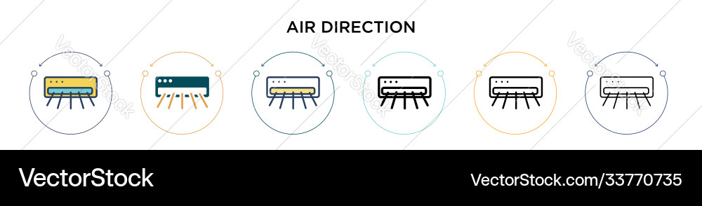 Air direction icon in filled thin line outline Vector Image