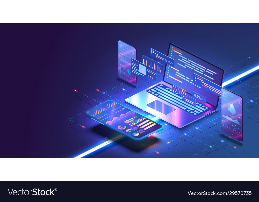 Application smartphone with business graph Vector Image Application smartphone with business graph Vector Image