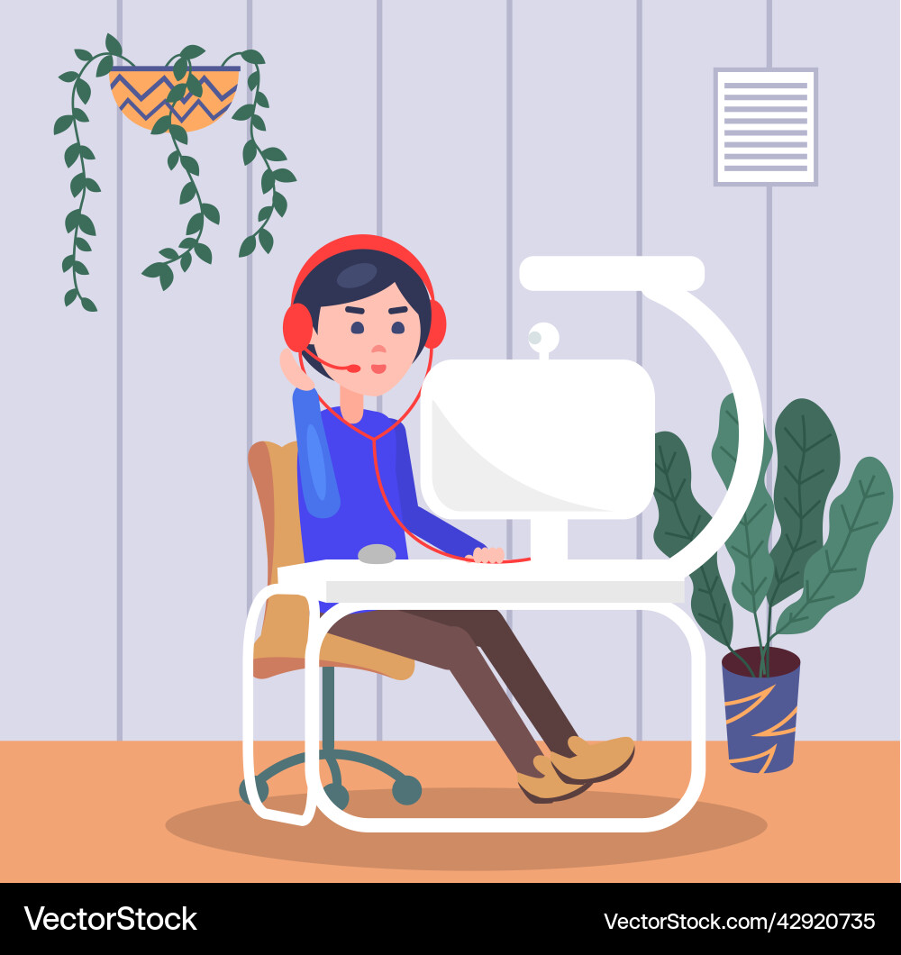 Business employees on their workspace co-worker Vector Image
