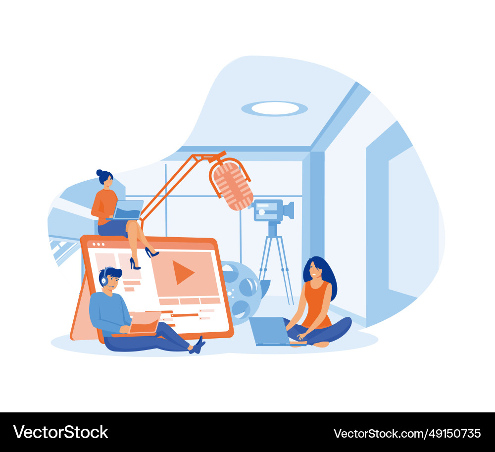 Content creator background of freelancer blogger Vector Image