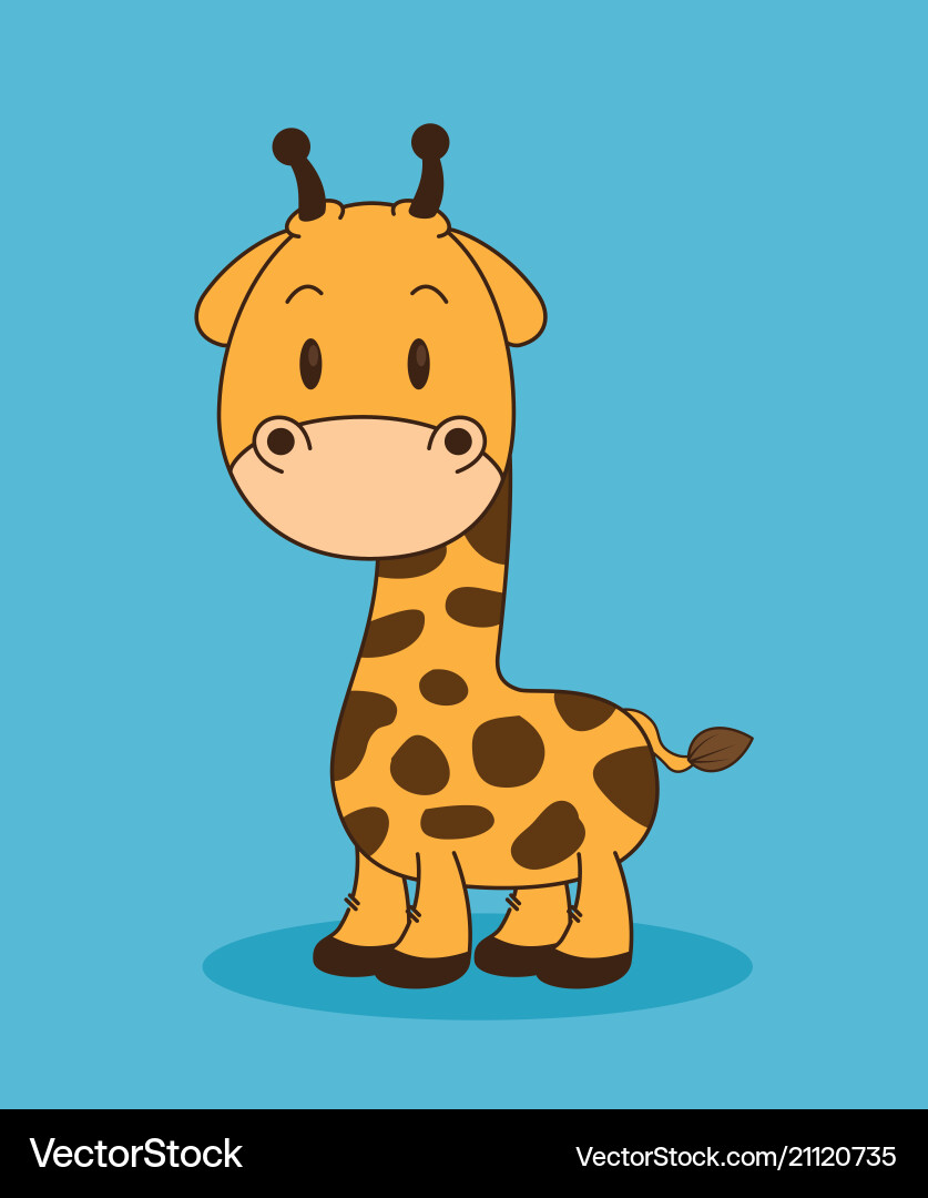 Cute and little giraffe character Royalty Free Vector Image