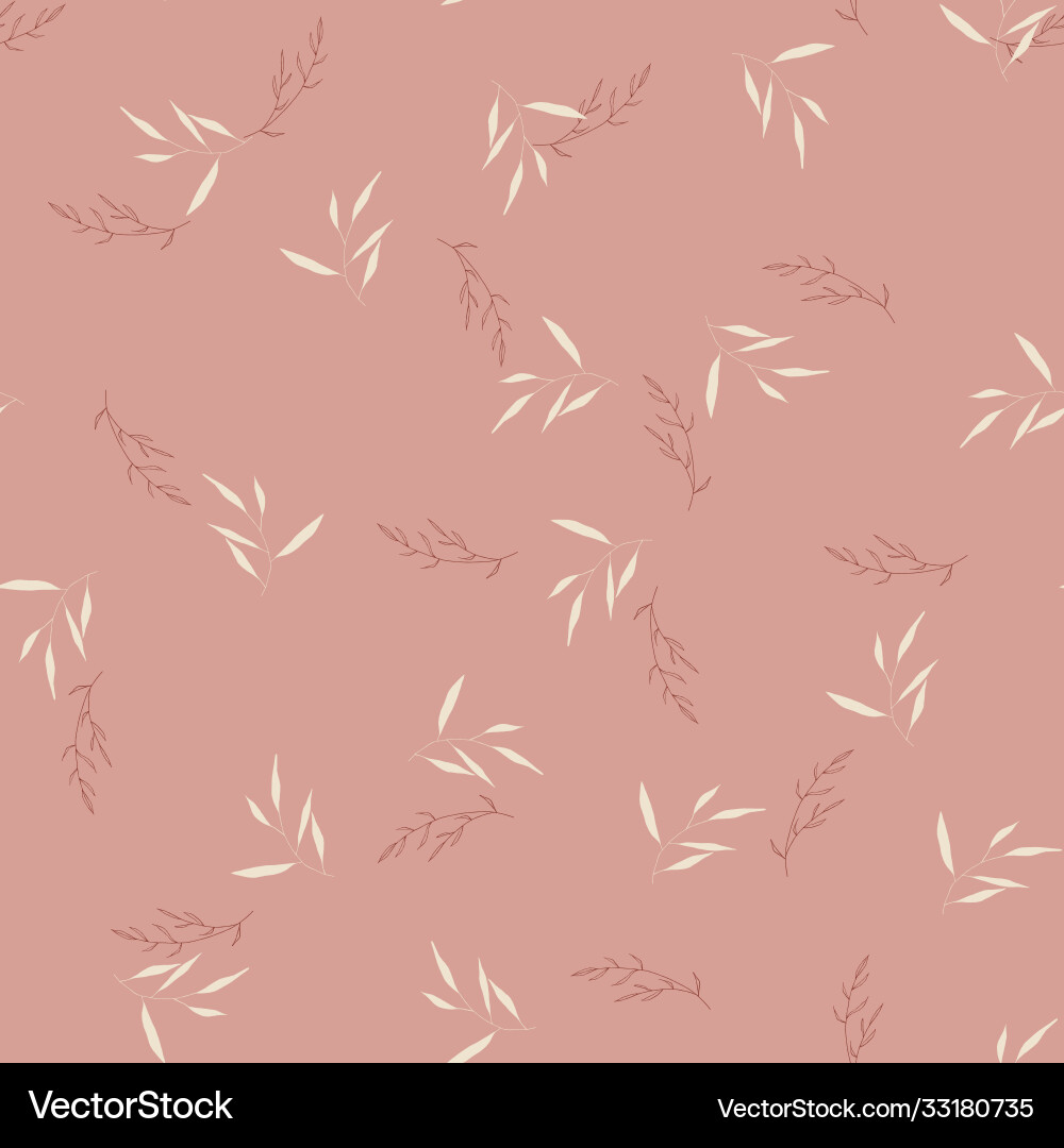 Exotic pink coral pattern with tropical leaves Vector Image