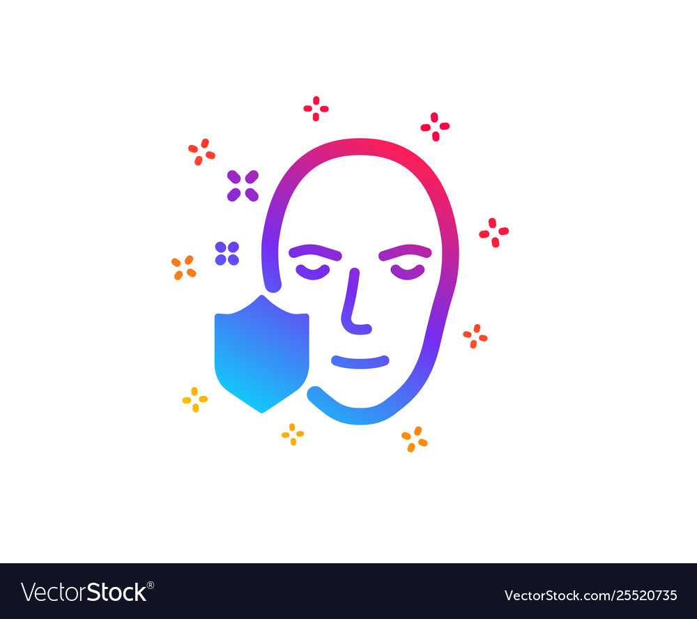 Face Detection Protected Icon Secure Access Sign Vector Image