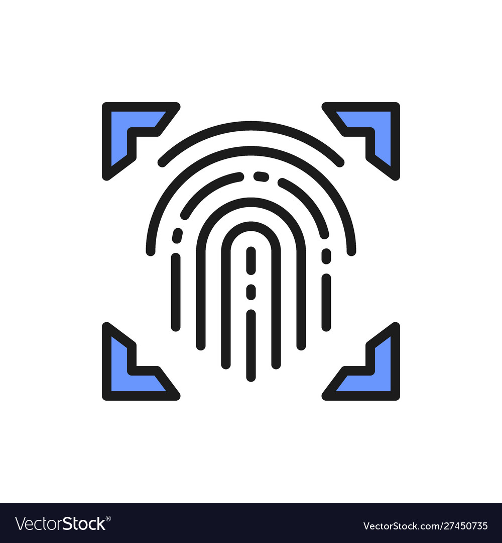 Fingerprint scanned finger cryptographic Vector Image