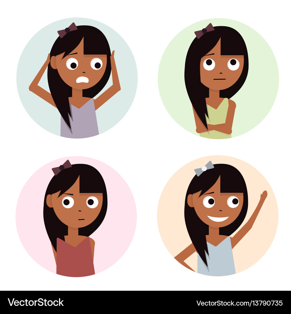 Girls set isolated on white Royalty Free Vector Image