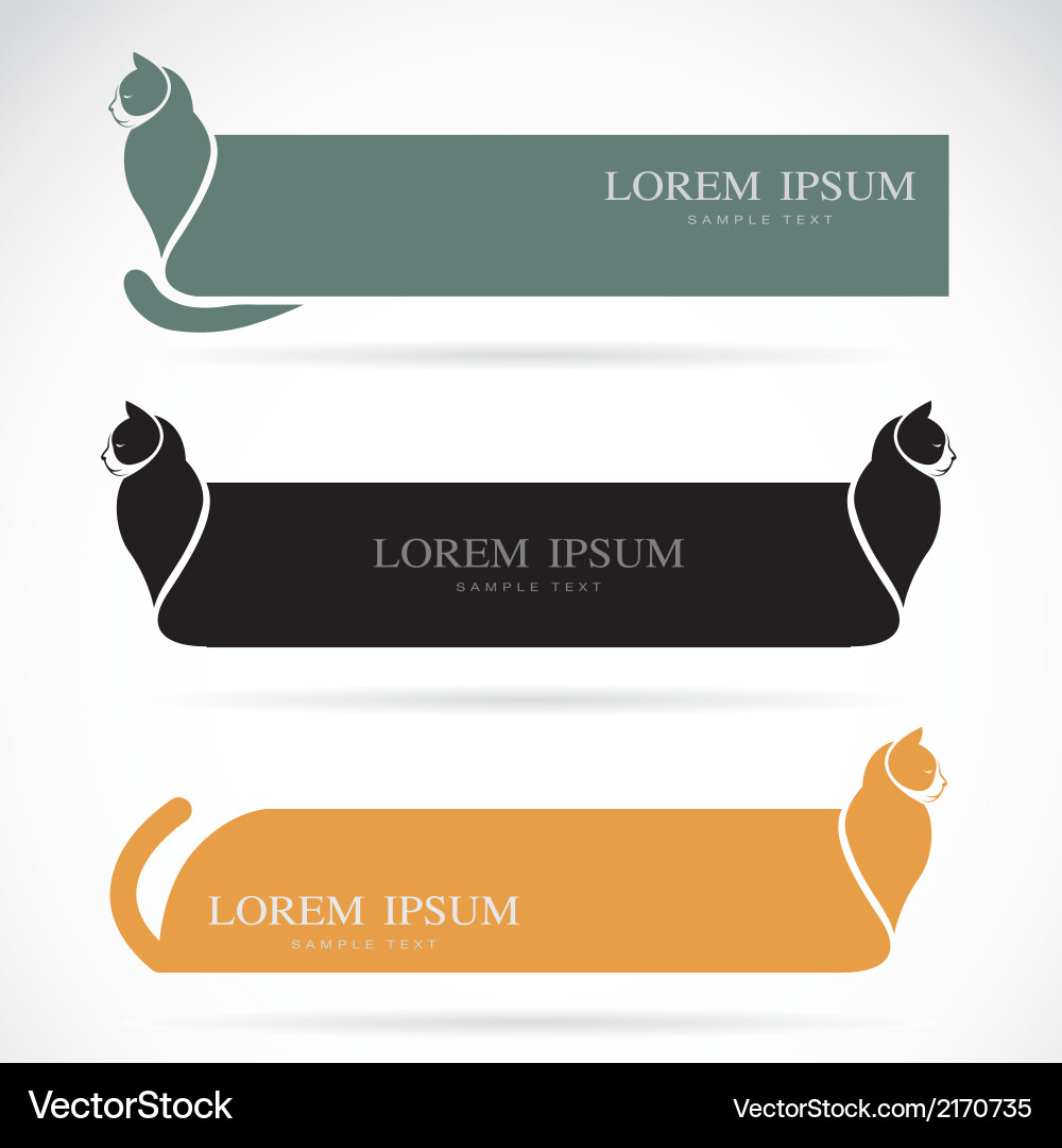 Image of an cat banners Royalty Free Vector Image