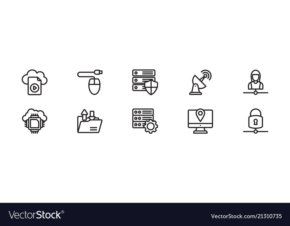 Network and cloud computing icon pack Royalty Free Vector