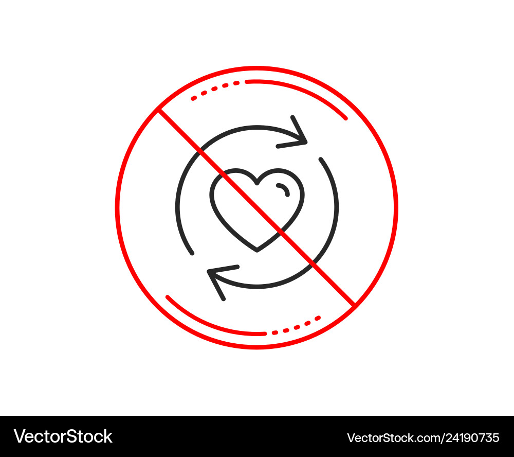 No or stop sign update relationships line icon Vector Image