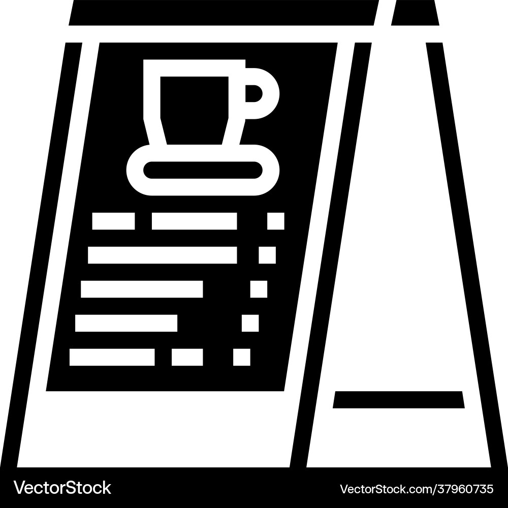 Outside menu board coffee cafeteria glyph icon Vector Image