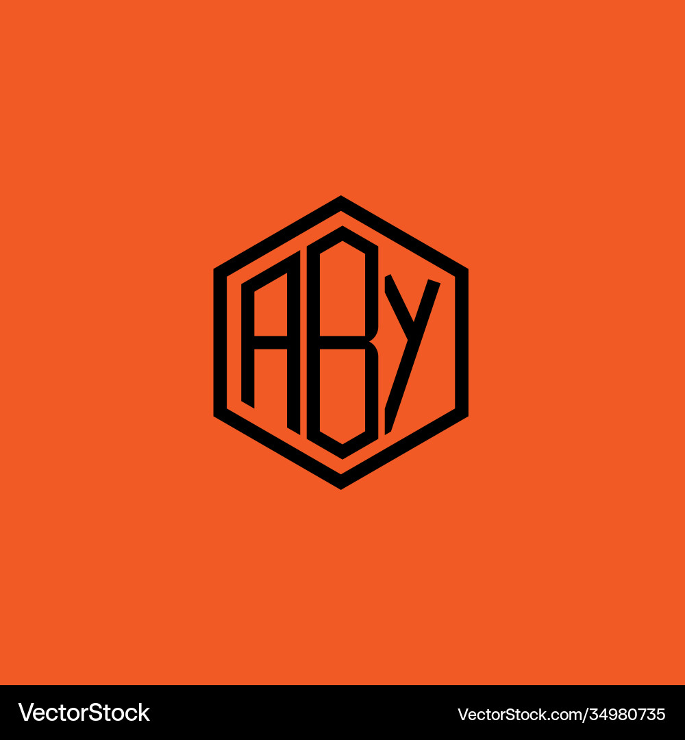 Polygon aby letter icon design on red background Vector Image