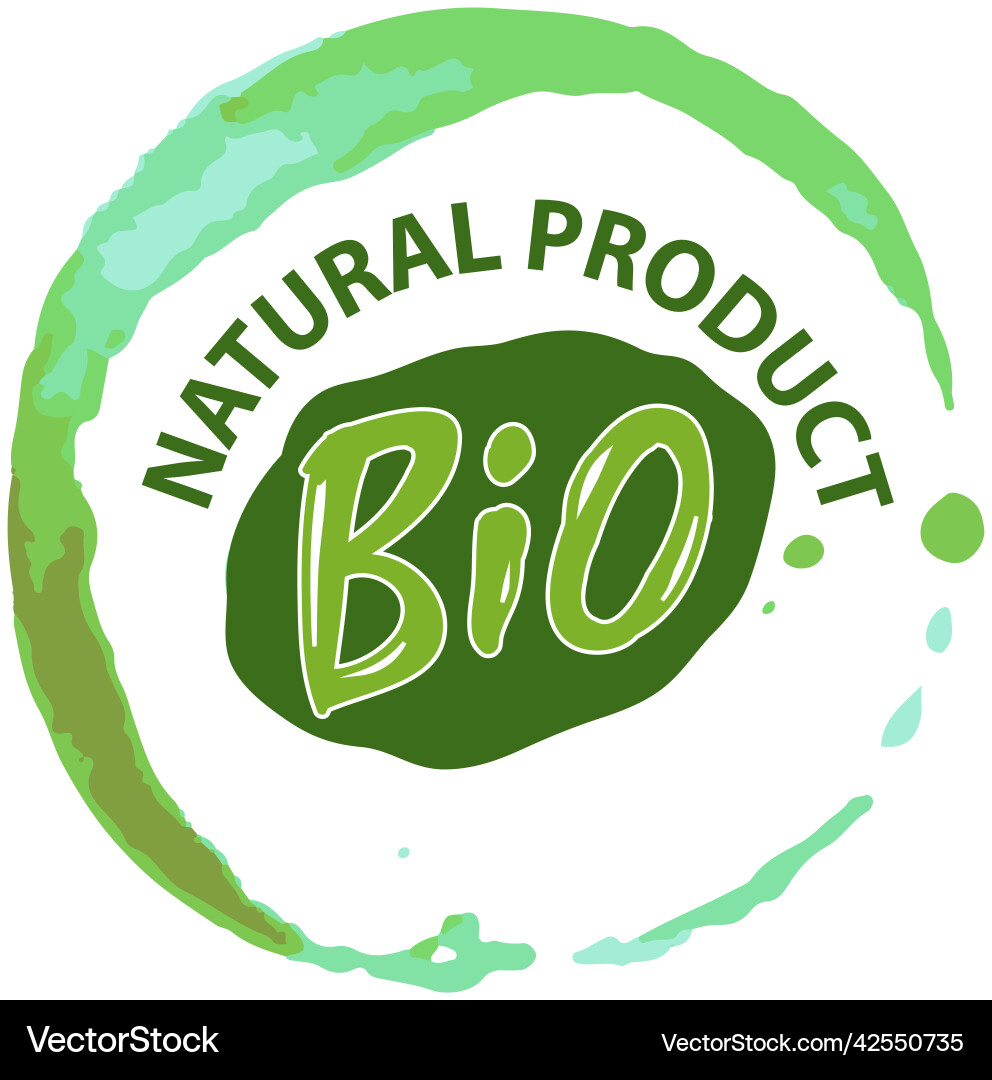 Pure nature eco-friendly organic logo design Vector Image