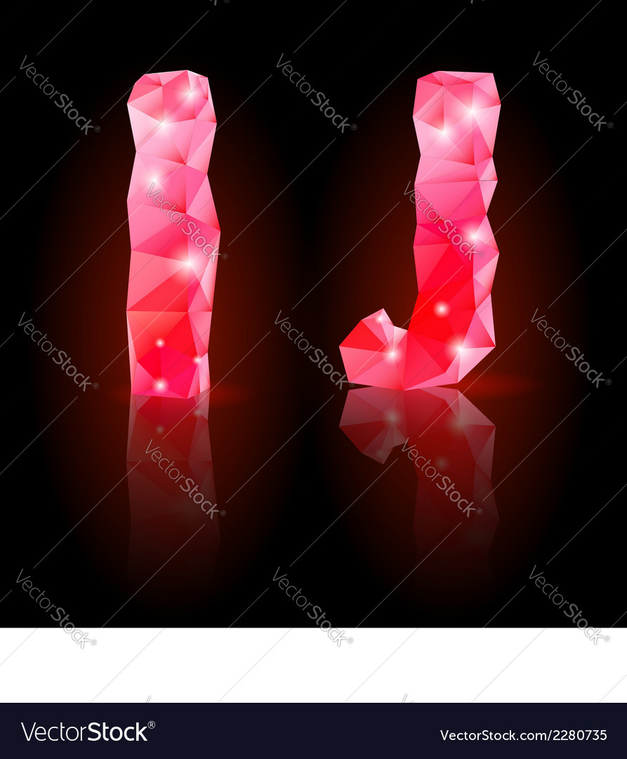 Ruby polygonal font Royalty Free Vector Image - VectorStock