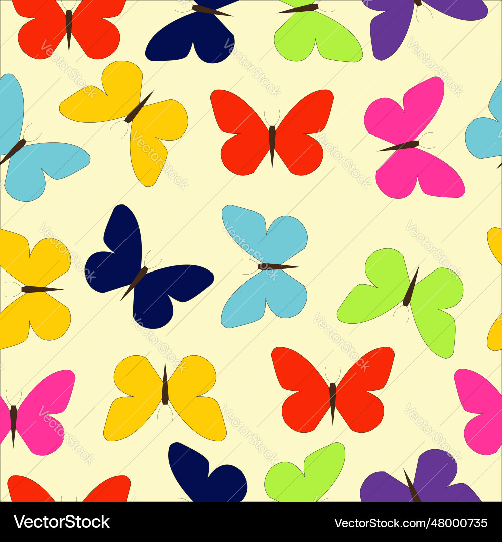 Seamless butterfly pattern - colorful butterflies Vector Image