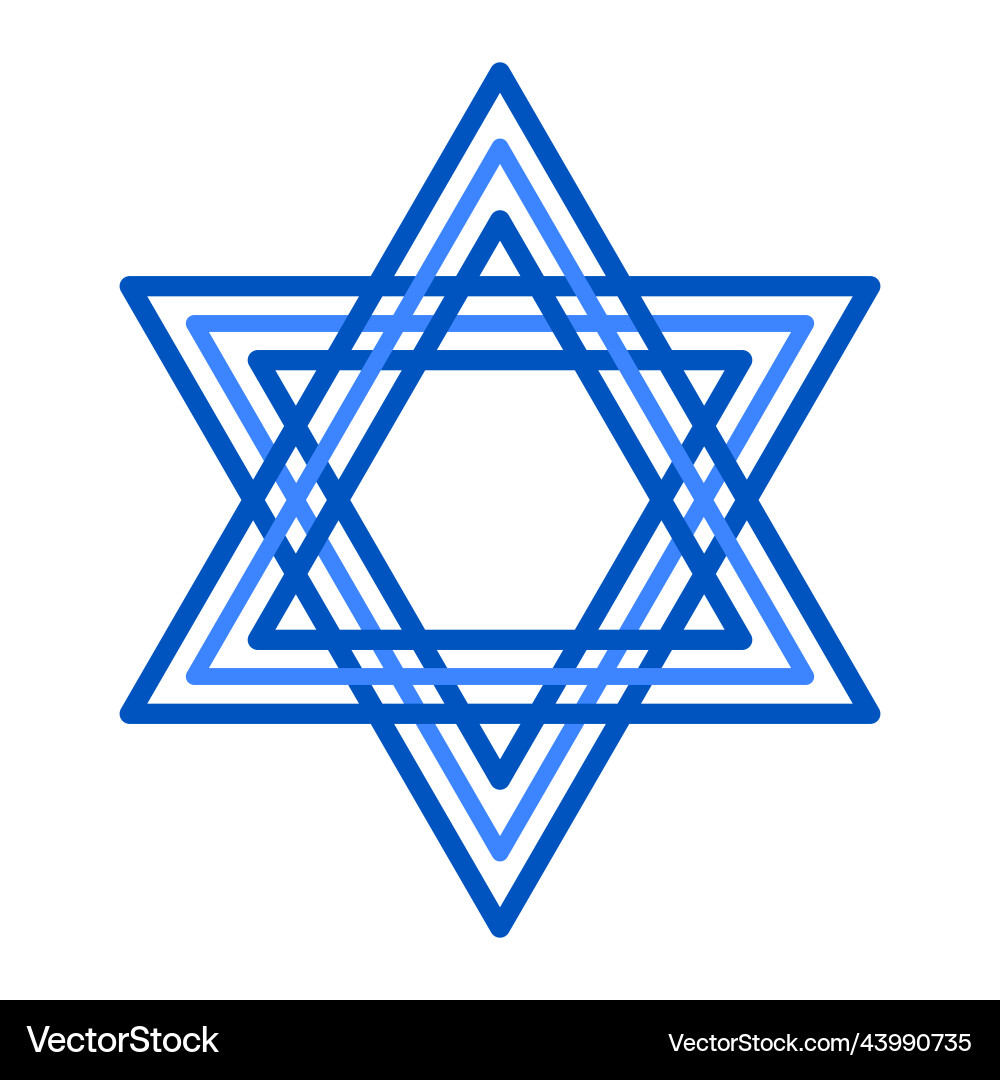 Star of david contour icon Royalty Free Vector Image