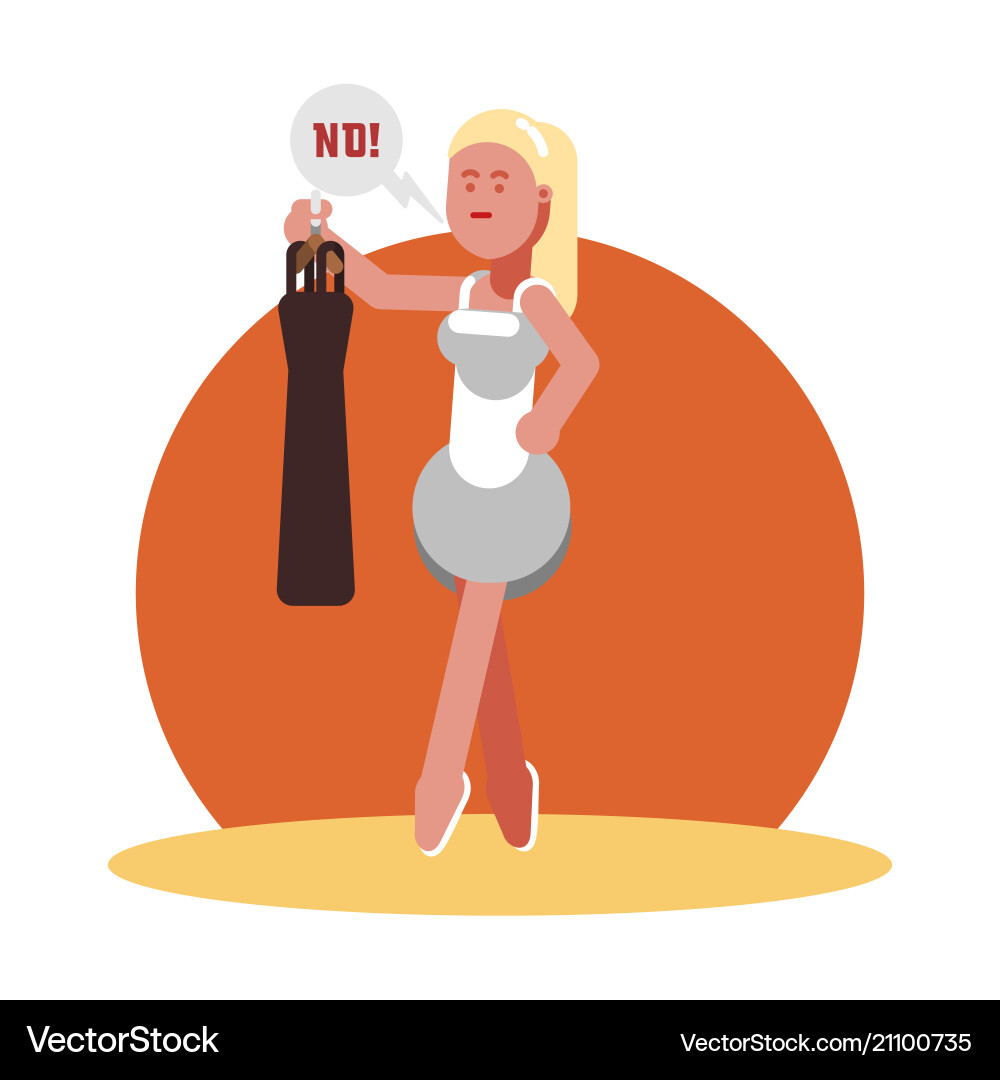 Woman have a bad choice Royalty Free Vector Image