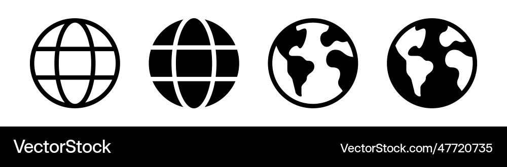 World icons set planet earth icon Royalty Free Vector Image