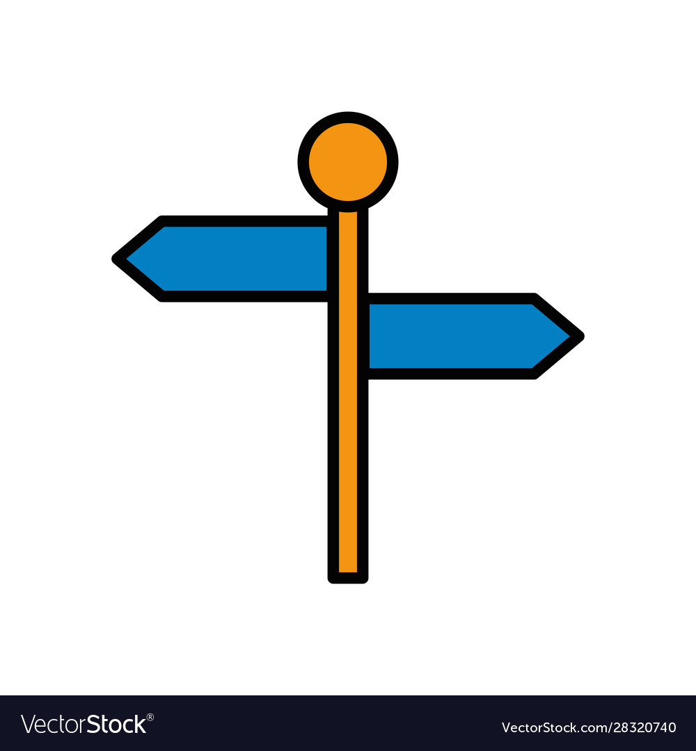 Arrow signal guide isolated icon Royalty Free Vector Image