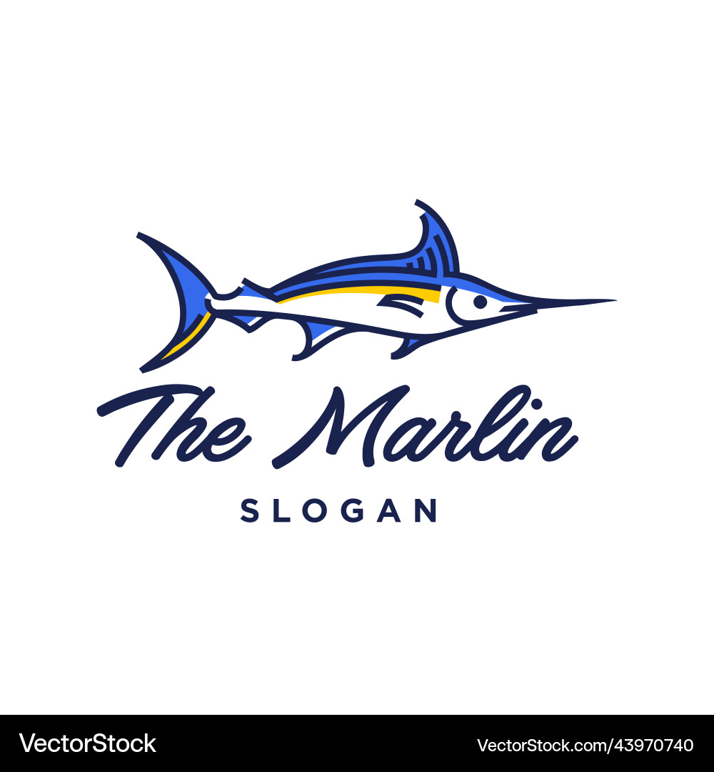Blue marlin logo fresh and unique modern icon Vector Image