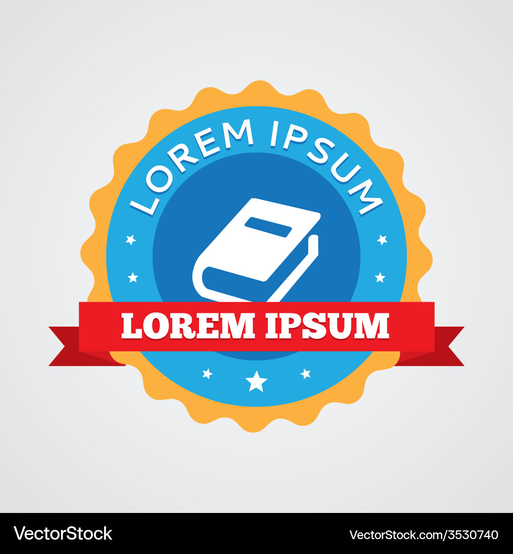Book vintage badge label icon Royalty Free Vector Image