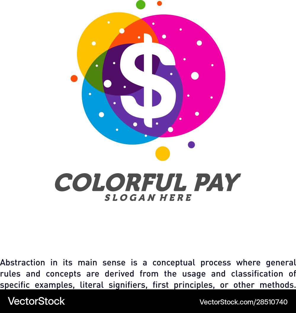 Colorful money logo template design creative Vector Image