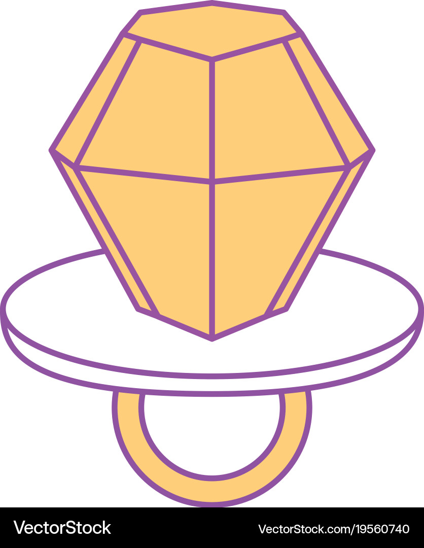 Diamond ring pin cartoon isolated on white Vector Image