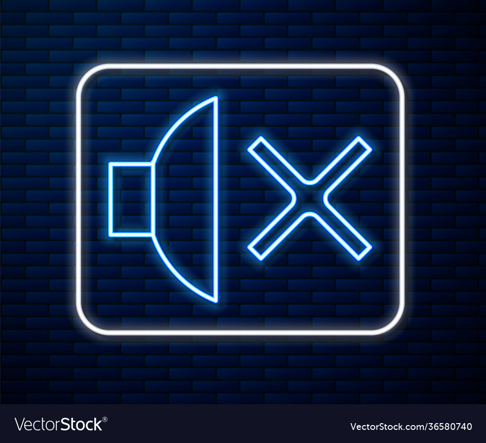 Glowing neon line speaker mute icon isolated Vector Image Glowing neon line speaker mute icon isolated Vector Image