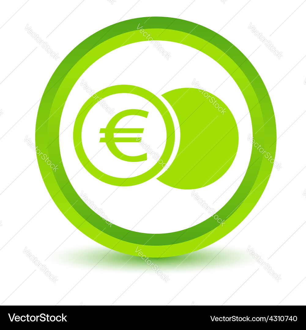 Green euro coin icon Royalty Free Vector Image