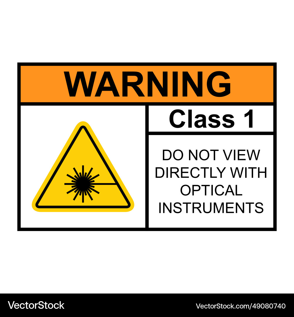 Laser radiation danger class 1 label icon safety Vector Image
