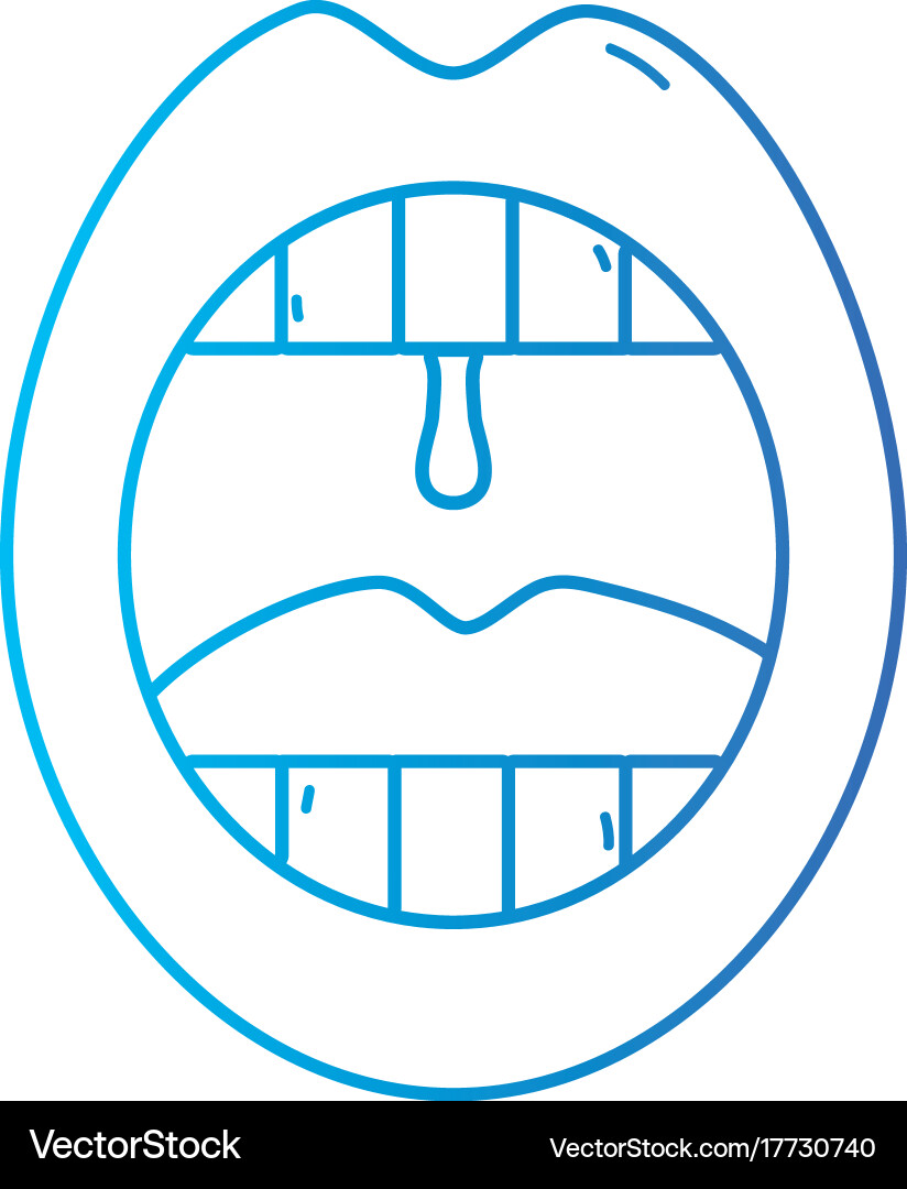 Line mouth with cold infection sickness Royalty Free Vector