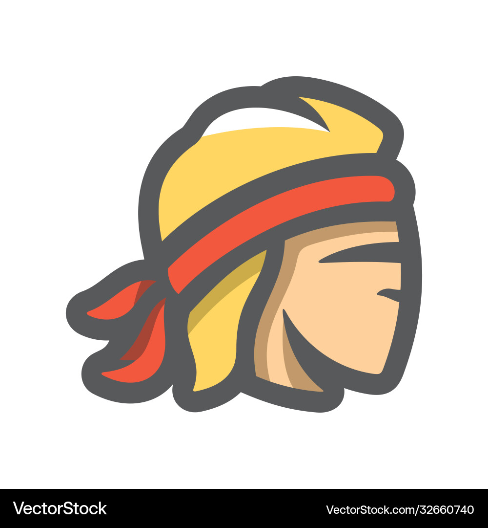 Muay thai fighter face icon cartoon Royalty Free Vector