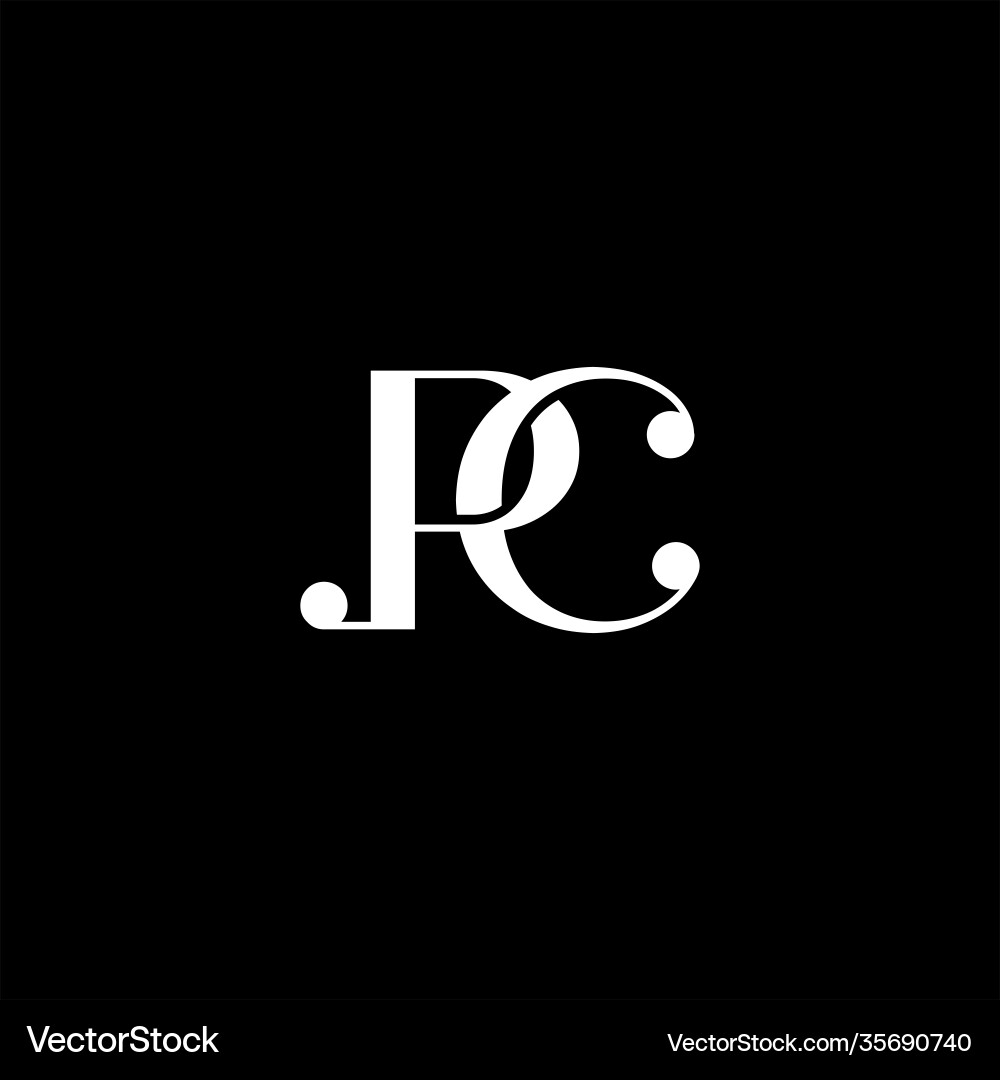 P c letter logo creative design on black color Vector Image