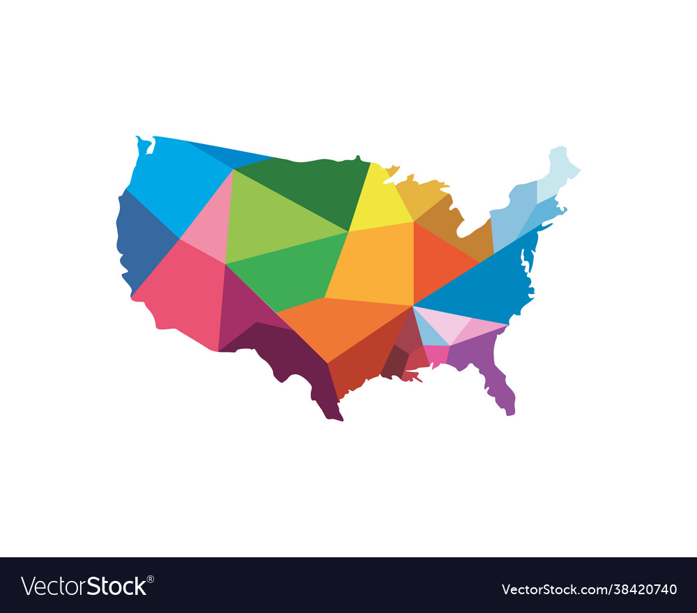 Usa map lowpoly Royalty Free Vector Image - VectorStock