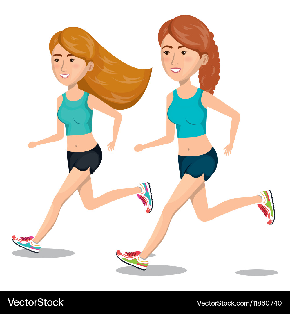 Women running characters icon Royalty Free Vector Image