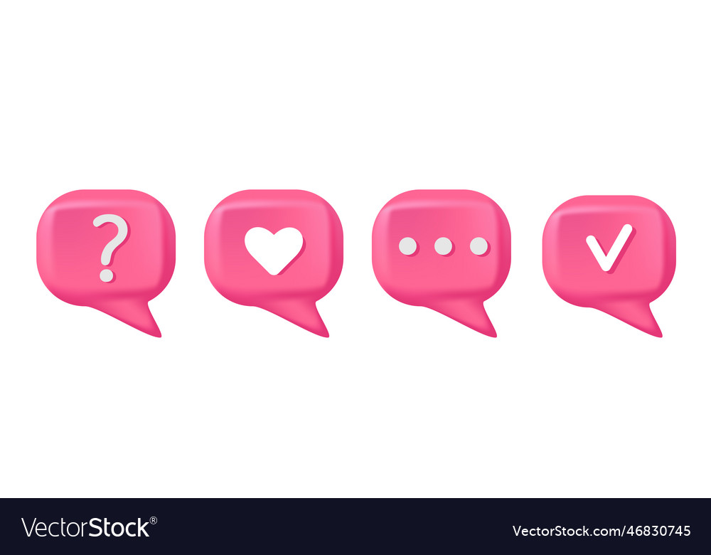 3d render speech bubble question Royalty Free Vector Image