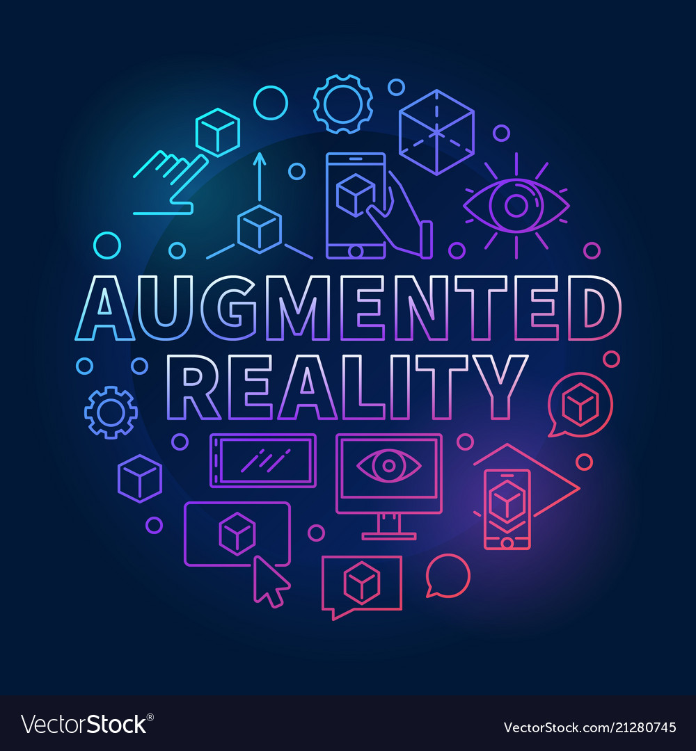 Augmented reality round colored line Royalty Free Vector Augmented reality round colored line Royalty Free Vector