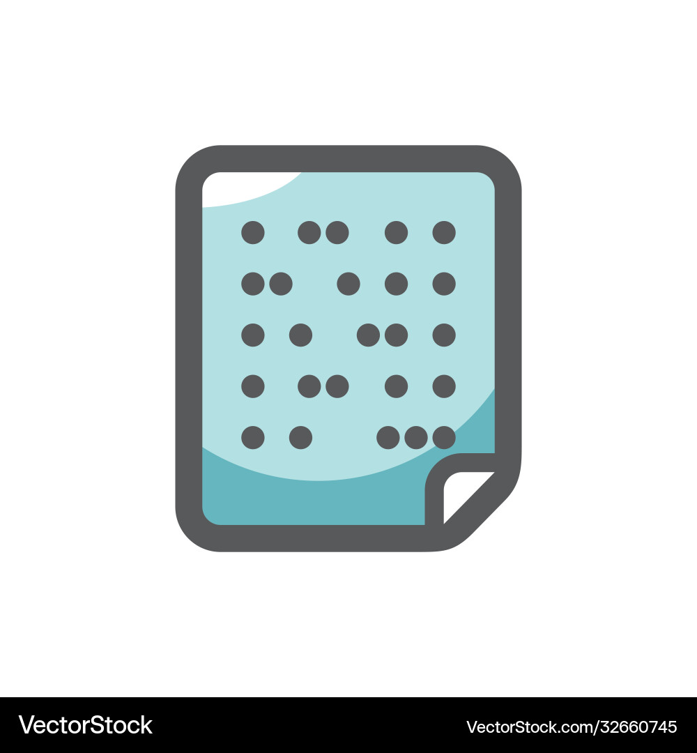 Braille paper sheet icon cartoon Royalty Free Vector Image