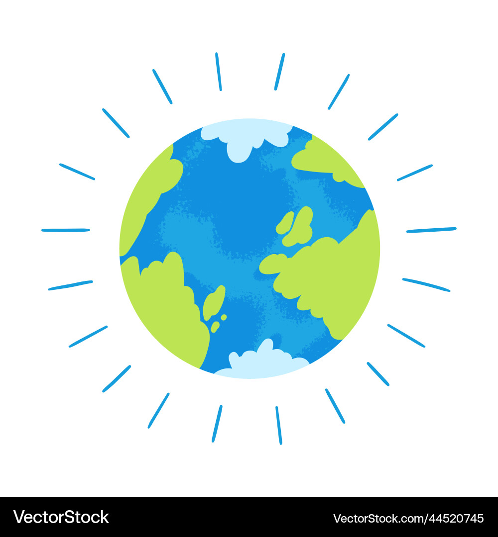 Cartoon planet earth on a white background Vector Image