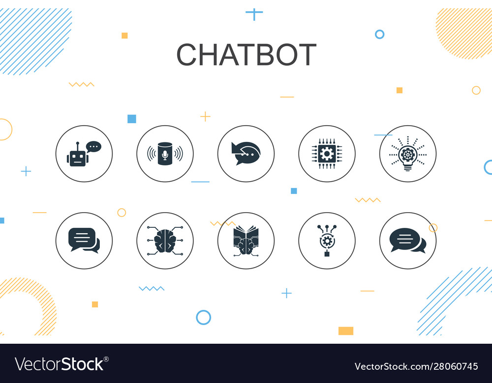 Chatbot trendy infographic template thin line Vector Image