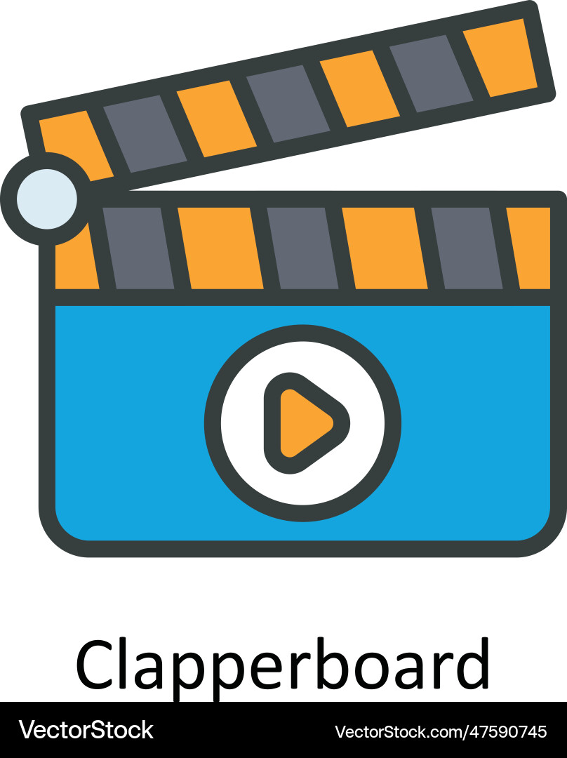 Clapperboard fill outline icon design illu Vector Image