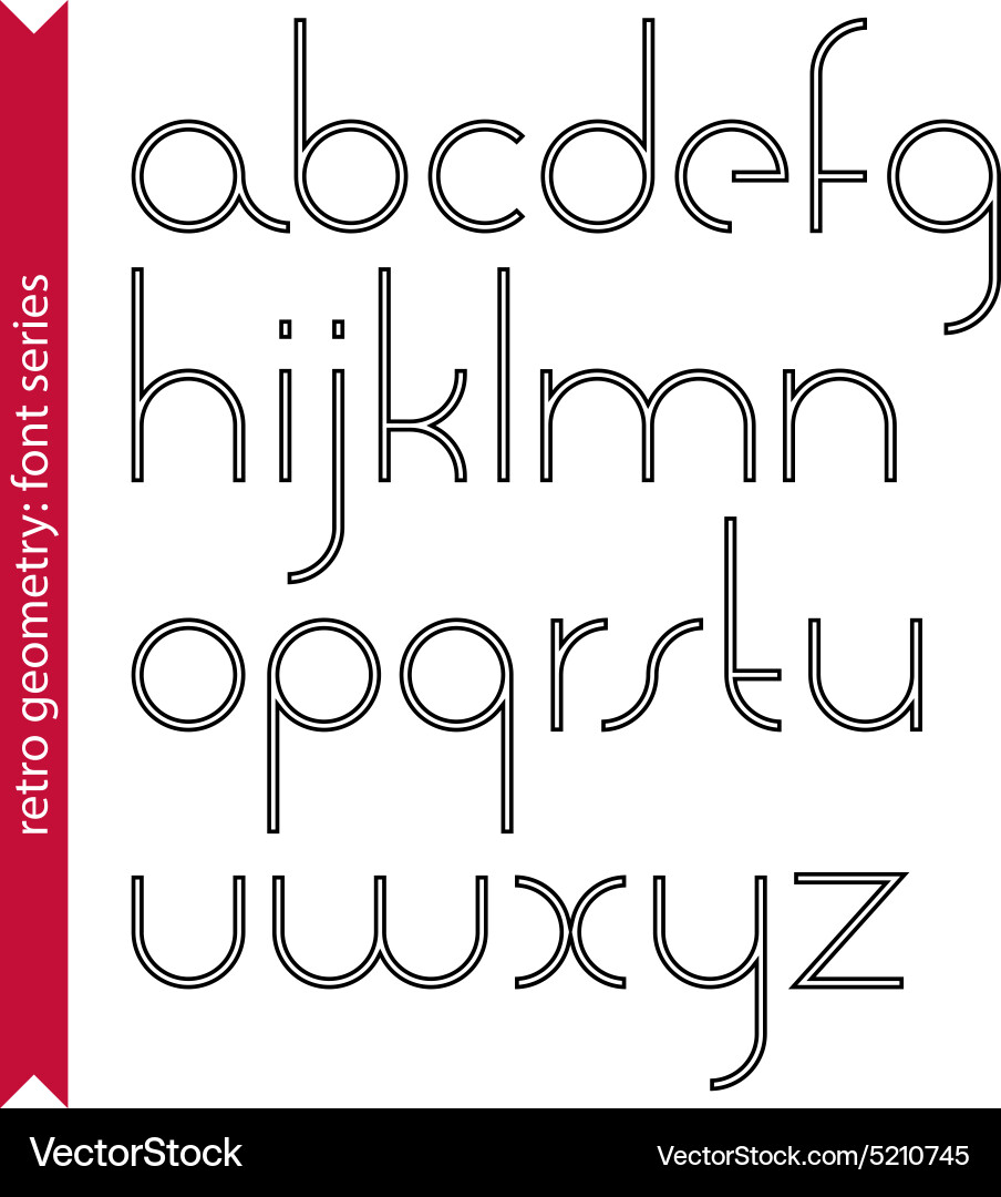 Elegant black and white slim lowercase letters Vector Image