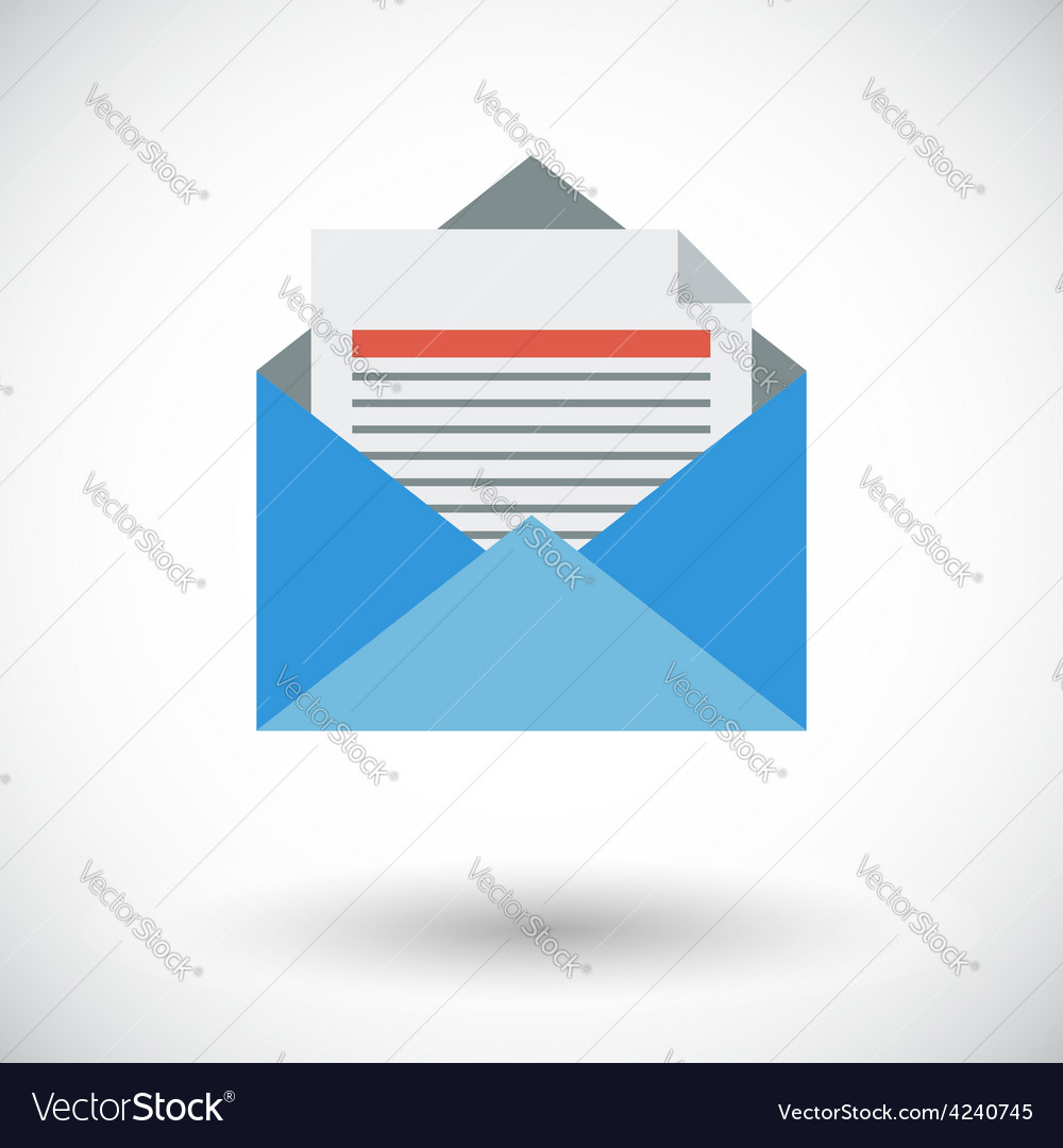 Envelope flat icon Royalty Free Vector Image - VectorStock