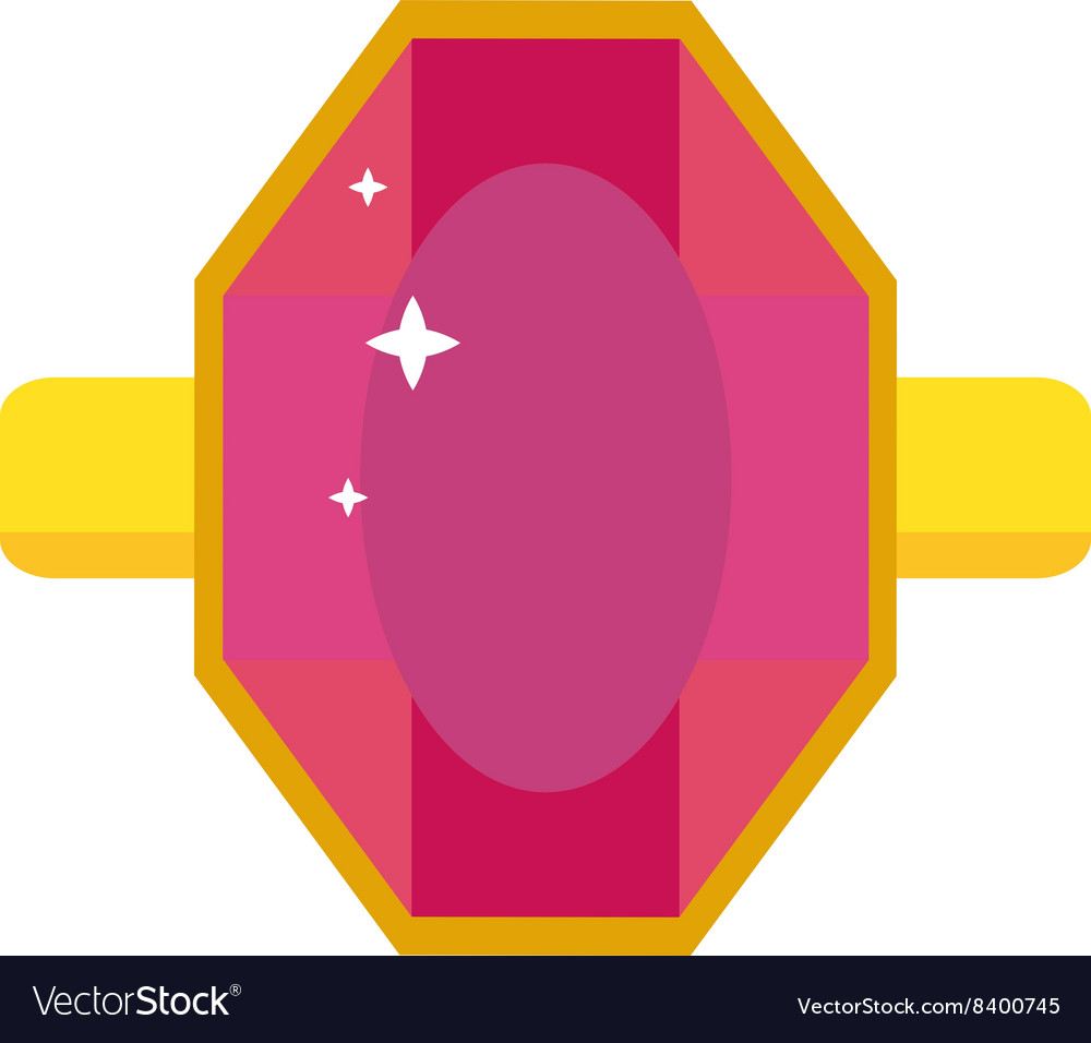 Flat design of red ruby gemstone Royalty Free Vector Image